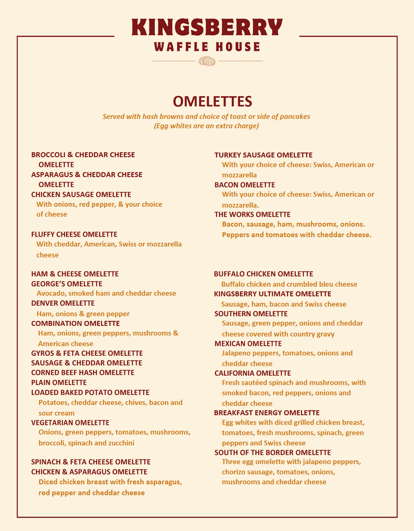 Menu – Kingsberry Waffle House