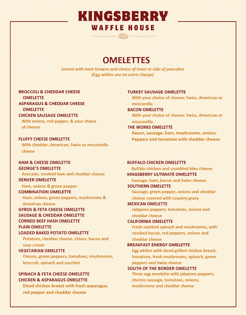Menu – Kingsberry Waffle House